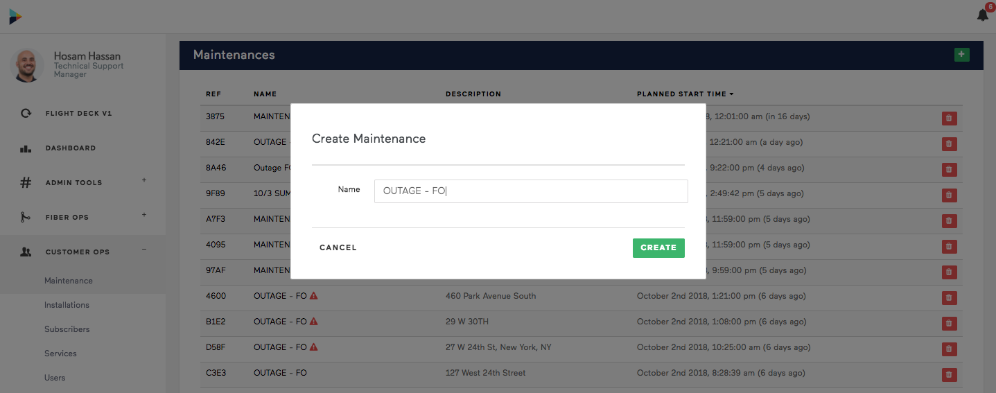Building Fiber Outage | Process Street