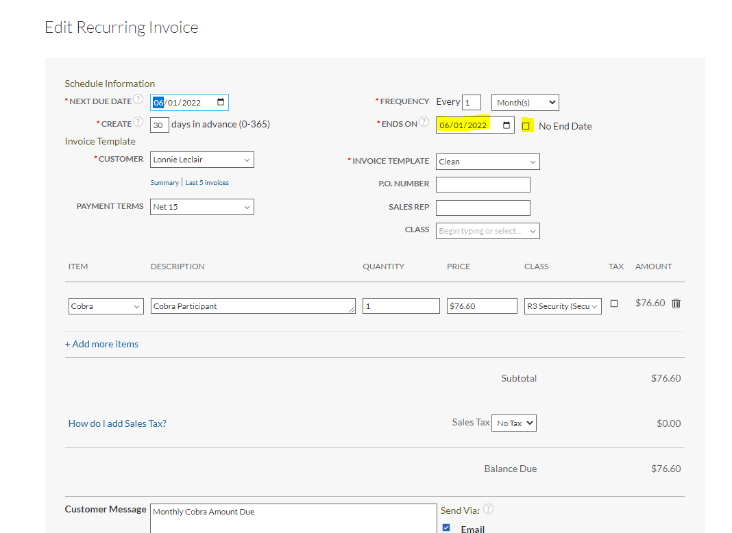 COBRA termination | Process Street