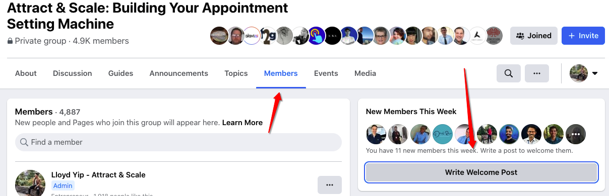 Facebook New Group Members | Process Street